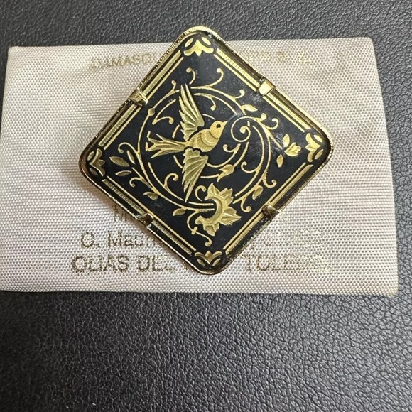 Midas of Toledo Spain | Jewelry | Vintage Damascene Enamel Pin | Poshmark